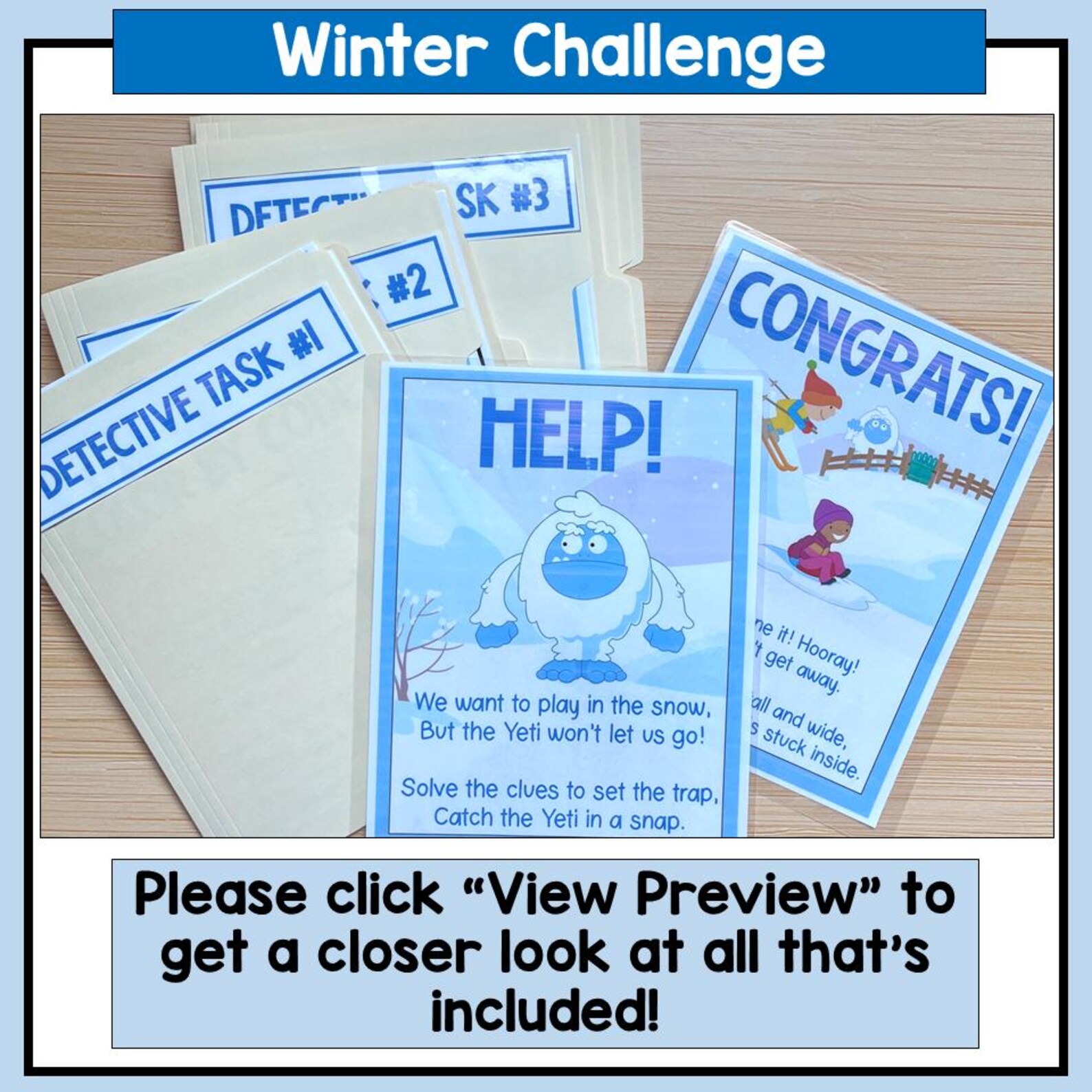 Winter Reading Comprehension Escape Room Winter Challenge Fun Winter ...