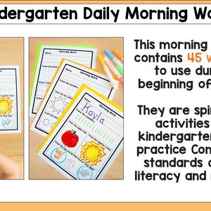 1st Quarter Kindergarten Morning Work Packet, Kinder Morning Work Set 1 ...