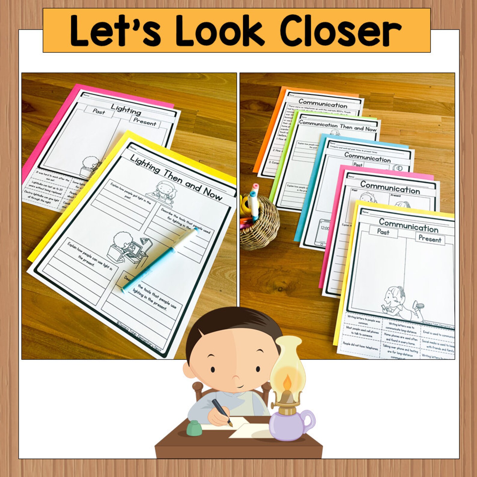 Then and Now Social Studies Unit - Technology, Transportation, Past and ...