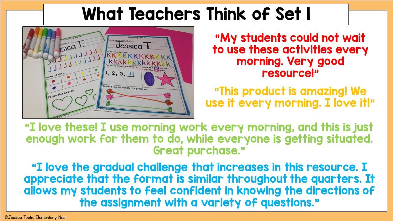 1st Quarter Kindergarten Morning Work Packet, Kinder Morning Work Set 1 ...