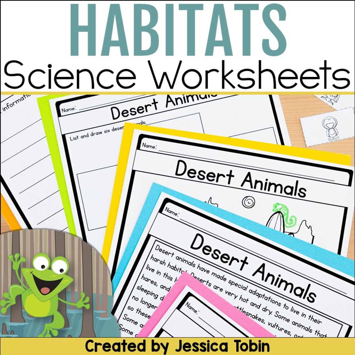 Habitats Worksheets and Reading Passages and Review, Animal Habitats ...