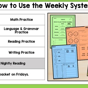2nd Quarter 3rd Grade Homework With Folder Cover, ELA and Math Review ...