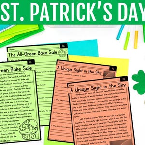 St. Patrick's Day Standards Based Reading Comprehension 3rd & 4th Grade ...