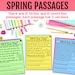 Spring Reading Comprehension Differentiated Passages, Easter, Earth Day ...