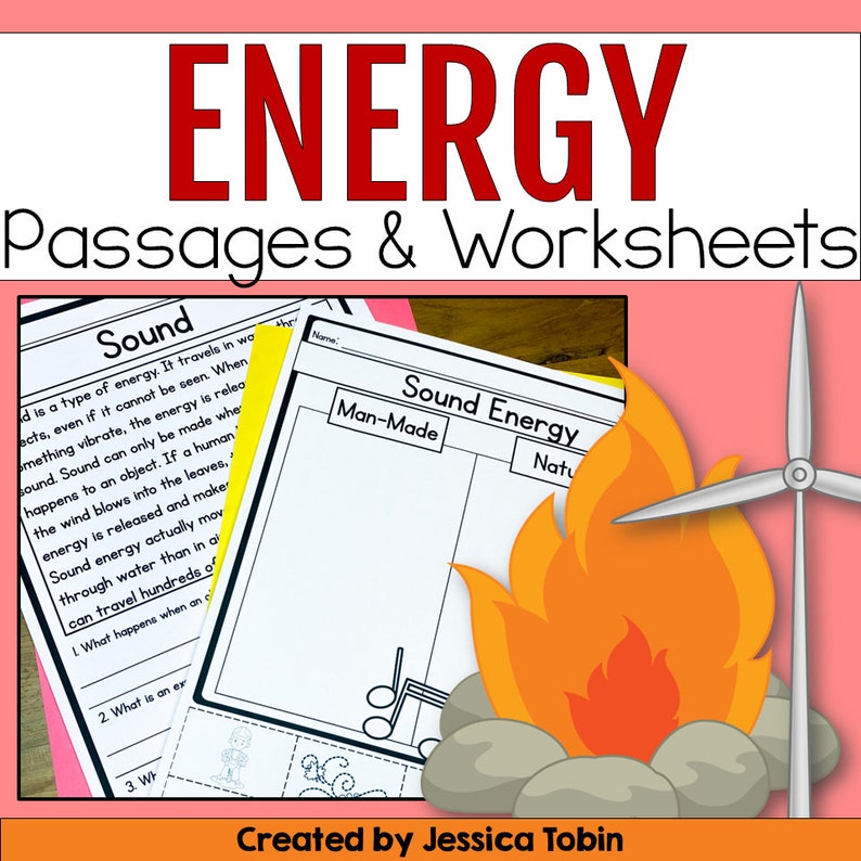 Energy and Forms of Energy Unit - Worksheets for Sound, Light, and Heat ...