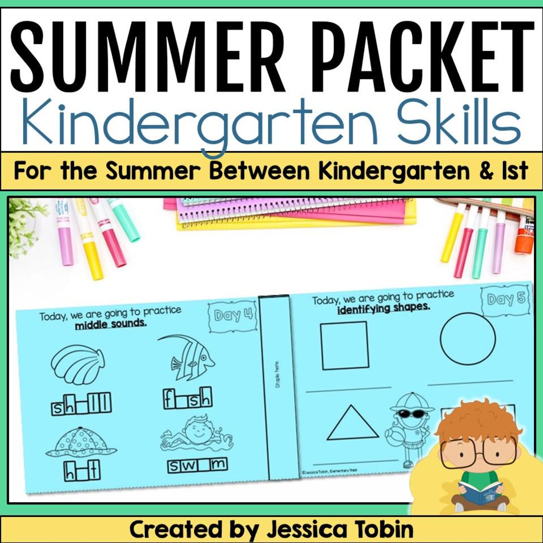Kindergarten Summer Packet Worksheets - Summer Review & Reading ...