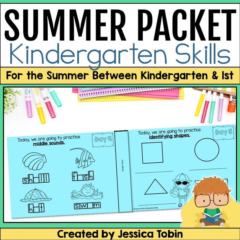 Kindergarten Summer Packet Worksheets - Summer Review & Reading ...