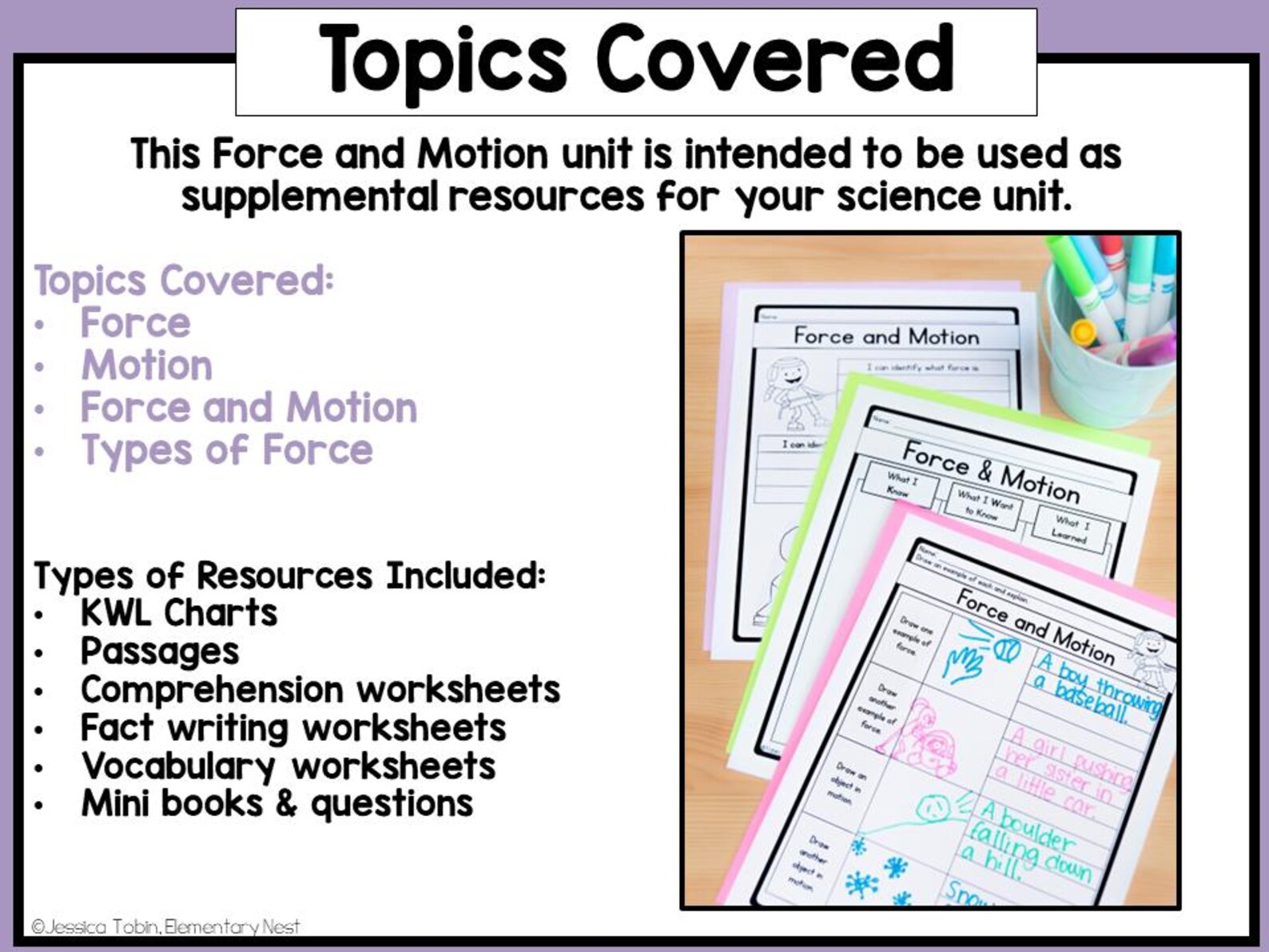 Force and Motion Worksheets & Reading Passages, Motion and Types of ...