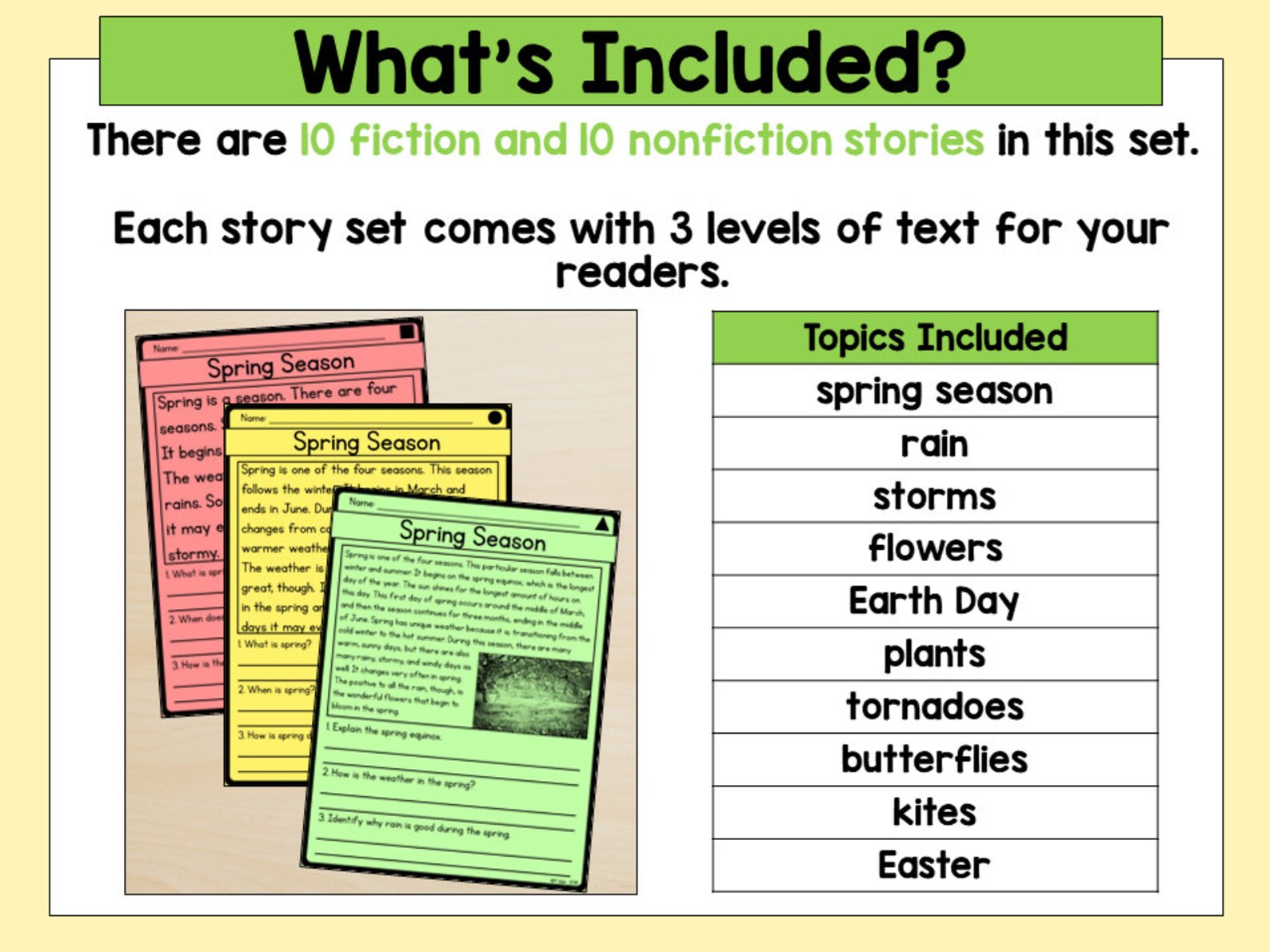 Spring Reading Comprehension Differentiated Passages, Easter, Earth Day ...