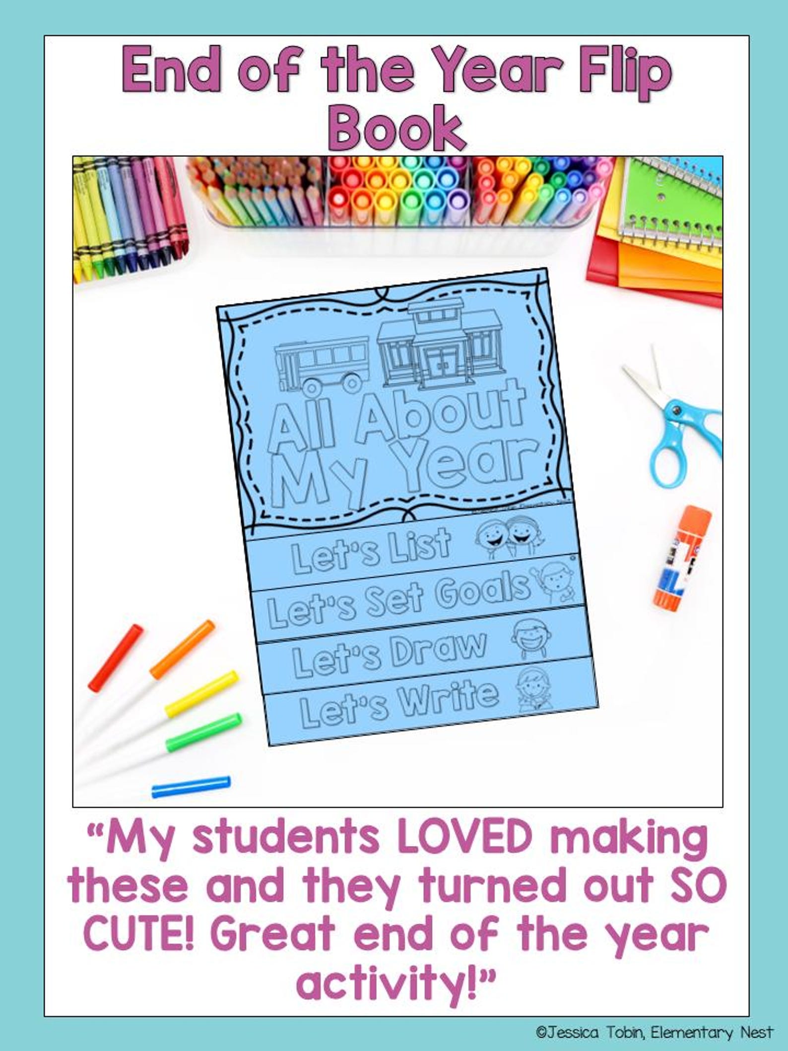 End of the Year Memory Book Writing Craft Flip Book, 1st 2nd Grade ...