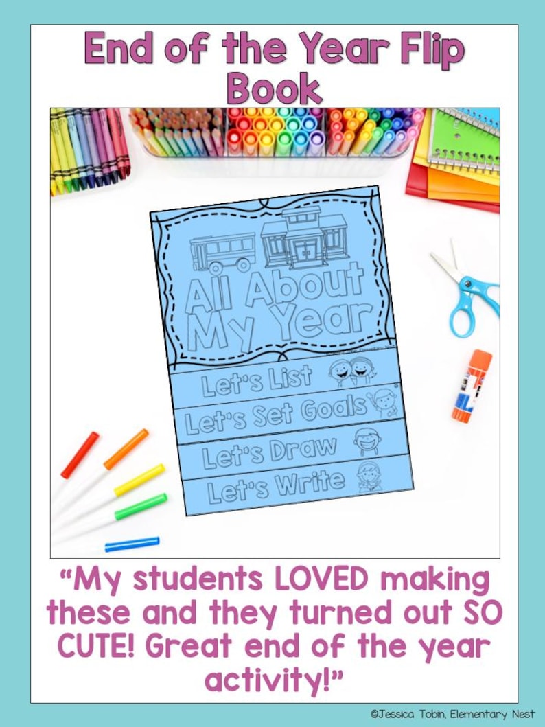 End of the Year Memory Book Writing Craft Flip Book, 1st 2nd Grade ...