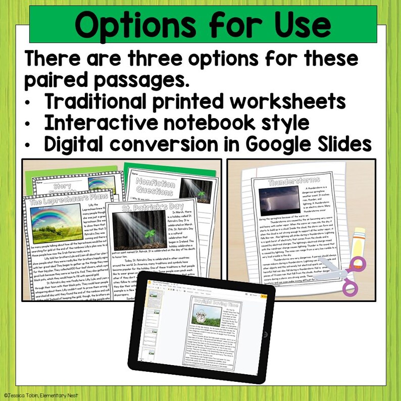 Paired Passages March, Reading Passages With Spring, St. Patrick's Day ...