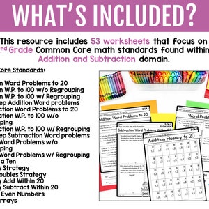 Addition and Subtraction With Regrouping 2nd Grade Worksheets and Word ...