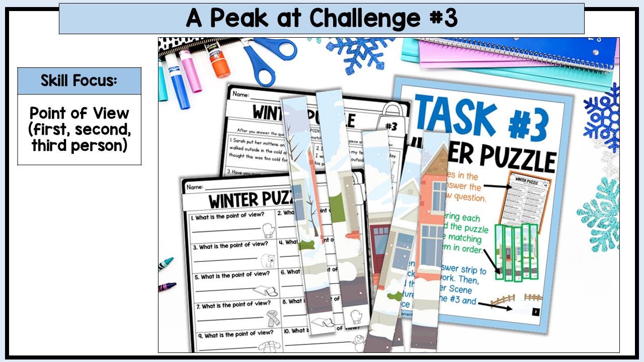 Winter Reading Comprehension Escape Room Winter Challenge Fun Winter ...