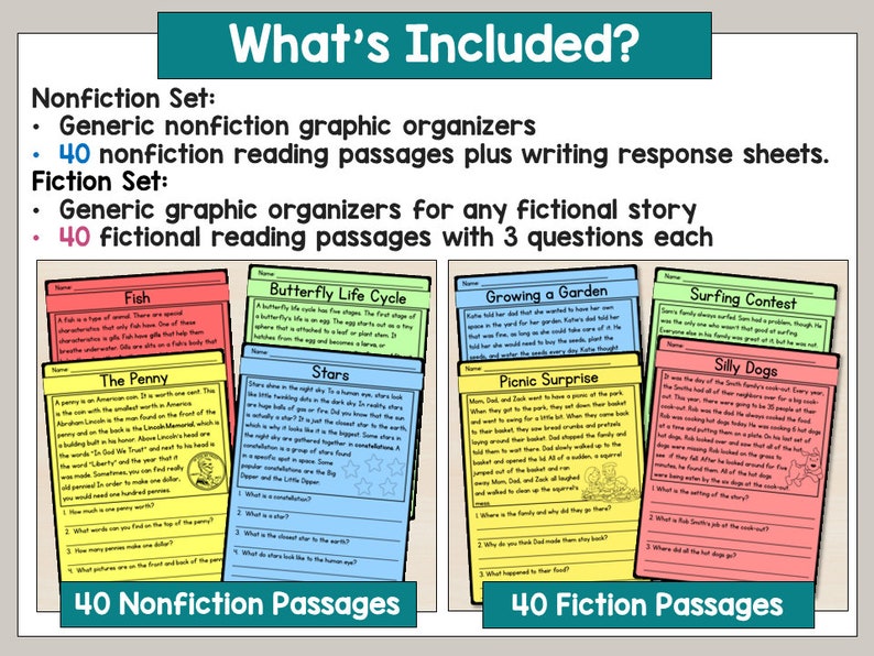 2nd Grade Reading Comprehension Passages & Questions, Fiction and ...