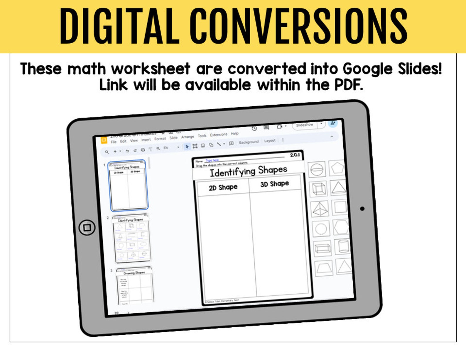 2D Shapes 3D Shapes Worksheets, Fractions, Partitioning 2nd Grade ...