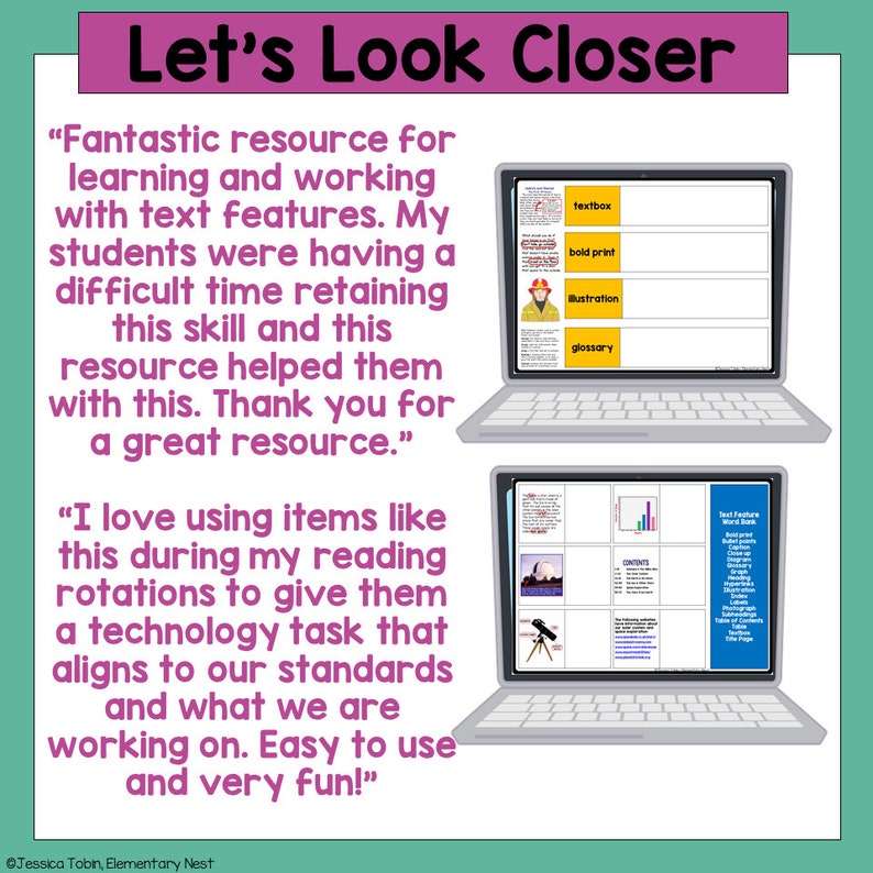 Nonfiction Text Features Digital Worksheets Digital Resources Google ...