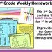 3rd Quarter 1st Grade Homework With Folder Cover, ELA and Math Review ...