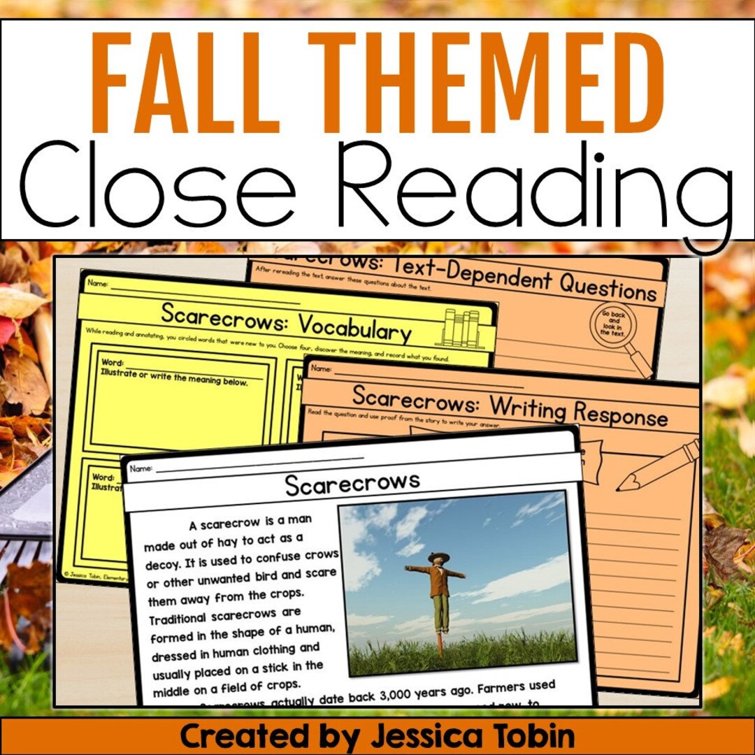 Close Reading Passages Fall Reading Comprehension Fall Nonfiction ...