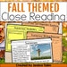 Close Reading Passages Fall Reading Comprehension Fall Nonfiction ...
