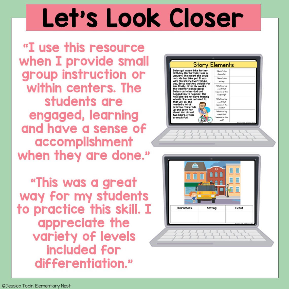 Story Elements Graphic Organizers Digital Resources Characters and ...