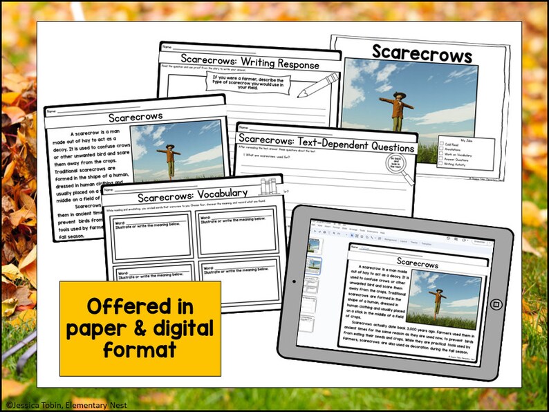 Close Reading Passages Fall Reading Comprehension Fall Nonfiction ...