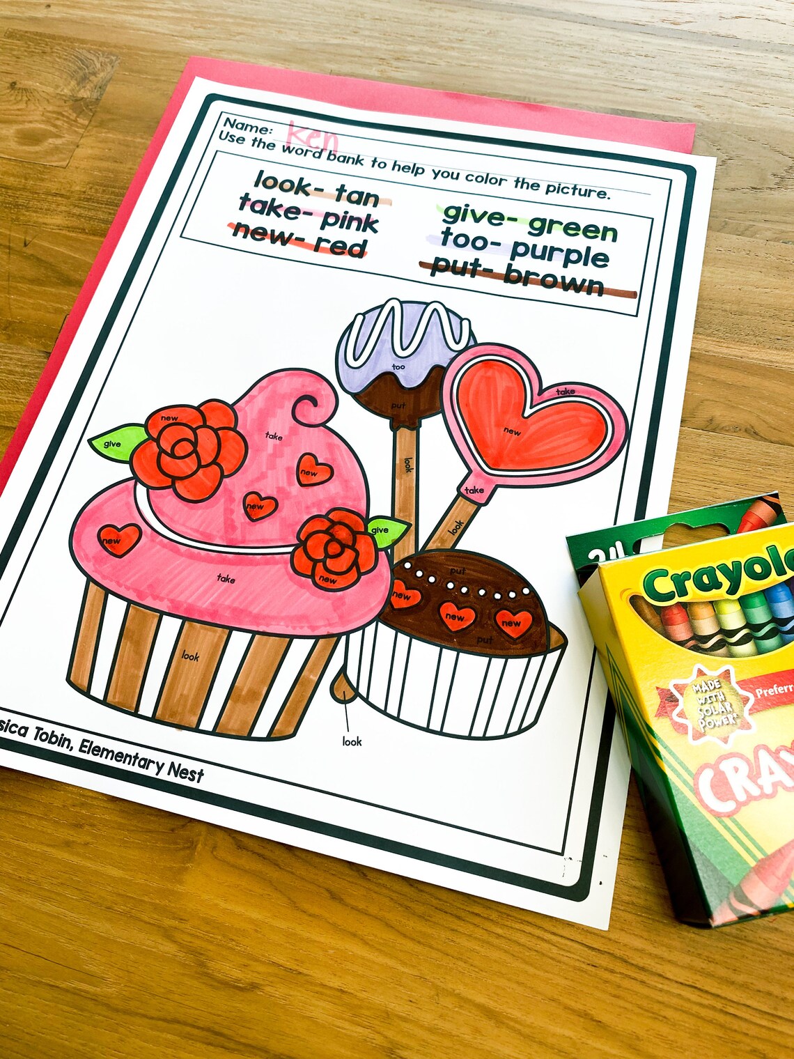 Valentine's Day Color by Number, Color by Sight Word Valentine's Day ...