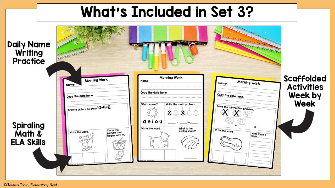 3rd Quarter Kindergarten Morning Work - Math, Grammar, and Reading ...