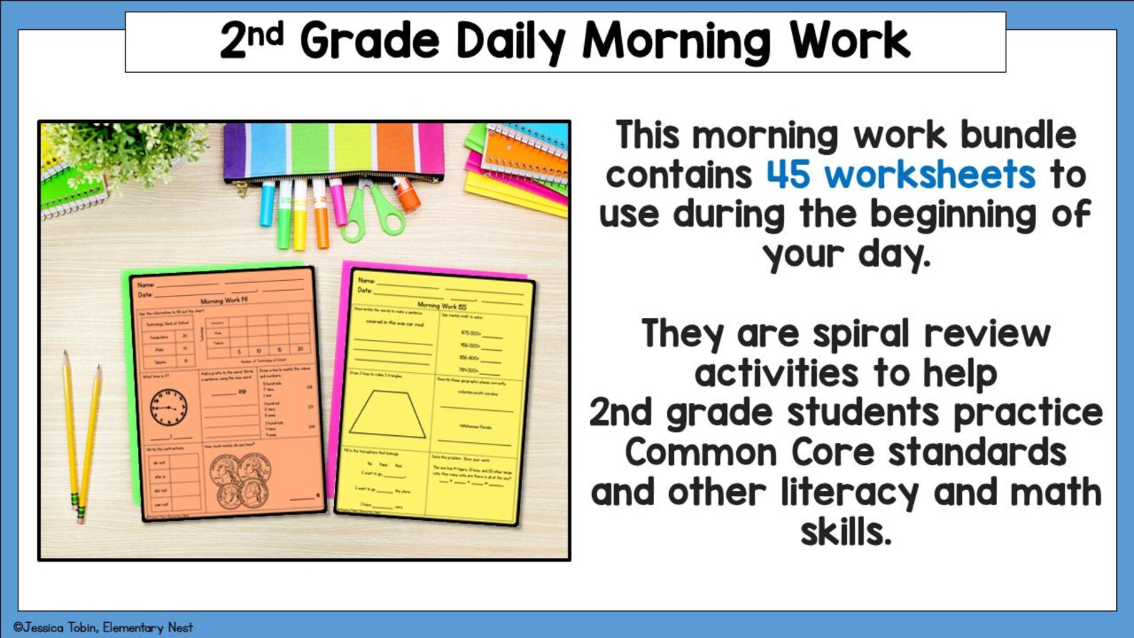 4th Quarter Morning Work 2nd Grade - Math, Phonics, ELA Review ...