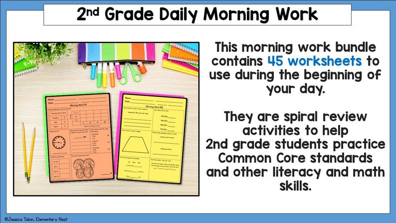 4th Quarter Morning Work 2nd Grade - Math, Phonics, ELA Review ...