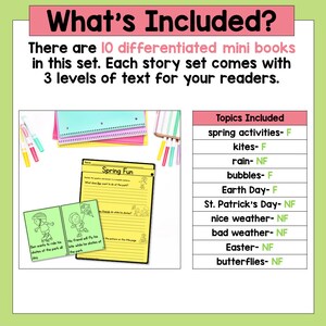 Spring Reading Activities - Spring Mini Book Readers Fiction ...