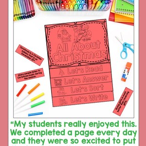 Christmas Reading Flip Book With Writing Activities and Craft ...