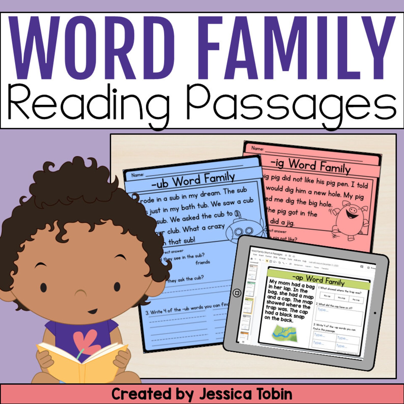 Decodable Readers Passages Science of Reading CVC Word Families Reading ...