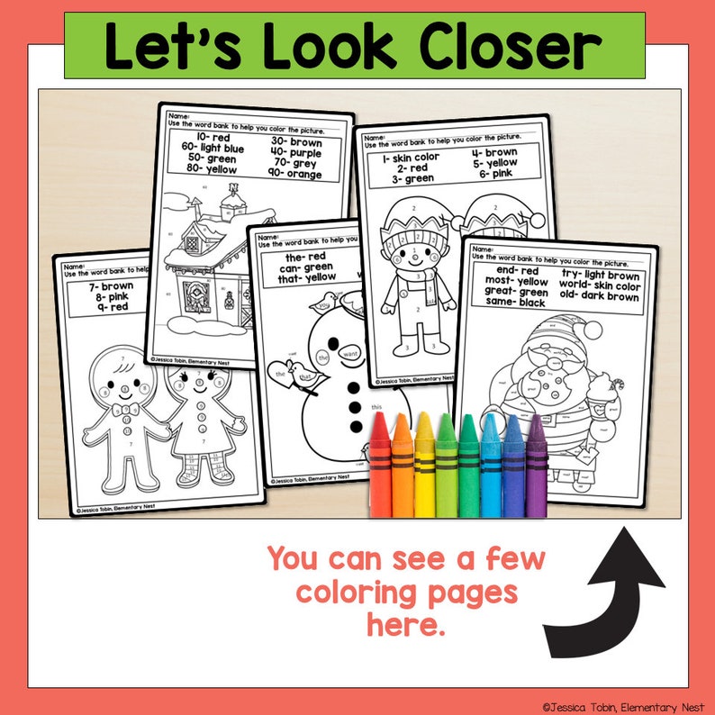 Christmas Coloring Pages Christmas Color by Sight Word and Number ...