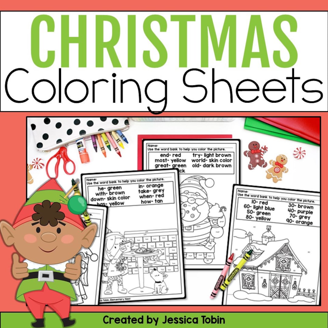 Christmas Coloring Pages Christmas Color by Sight Word and Number ...