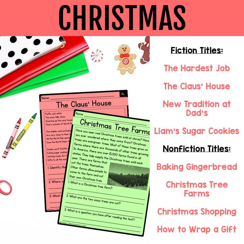 Christmas Reading Comprehension Passages, Holiday Reading Comprehension ...