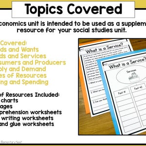 Economics, Goods and Services, Wants & Needs, Worksheets and Reading ...