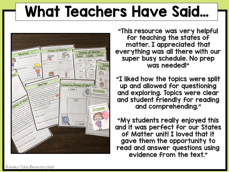 Matter, States of Matter Worksheets, Reading Passages - Properties of ...