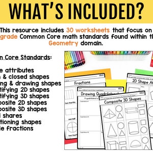 Shapes Worksheets, 3D Shapes Worksheets, 2D & 3D Shapes, 1st Grade Math ...