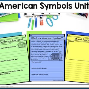 American Symbols Worksheets and Comprehension Reading Passages ...