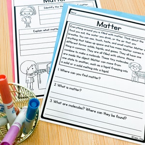 Matter, States of Matter Worksheets, Reading Passages - Properties of ...