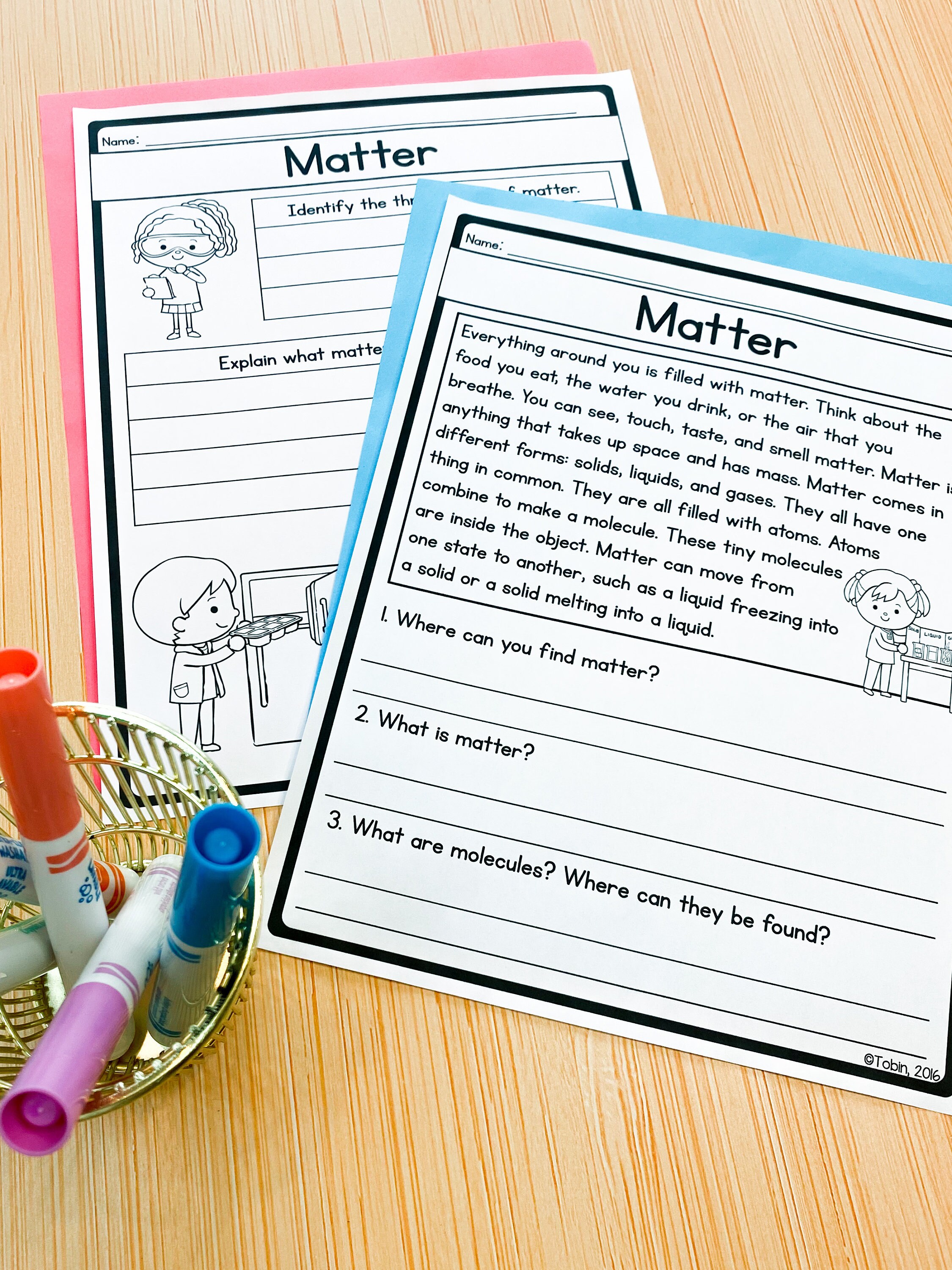 Matter, States of Matter Worksheets, Reading Passages - Properties of ...