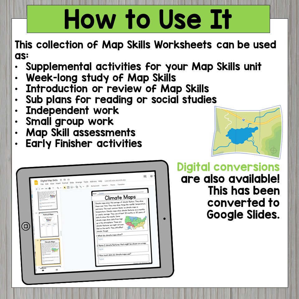 Maps, Map Skills, Types of Maps Unit - Reading Passages and Worksheets ...