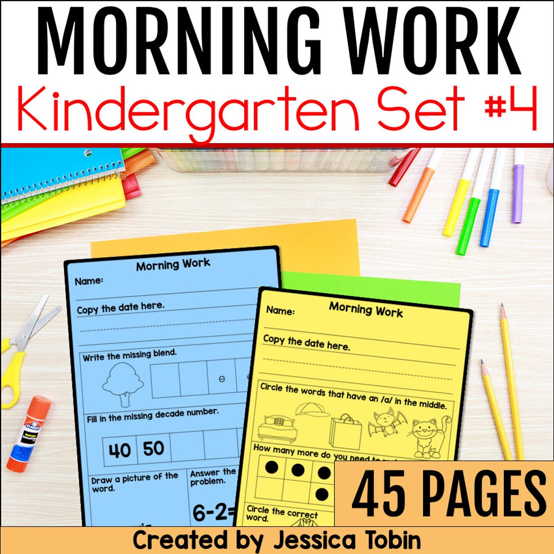 4th Quarter Kindergarten Morning Work - Math, Grammar, and Reading ...
