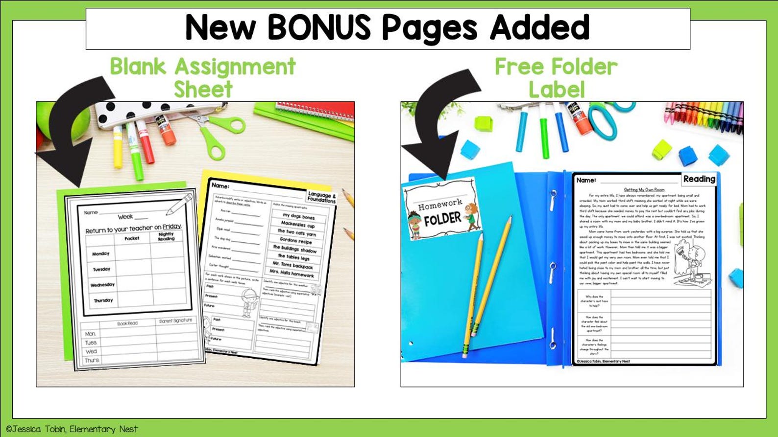 2nd Quarter 3rd Grade Homework With Folder Cover, ELA and Math Review ...