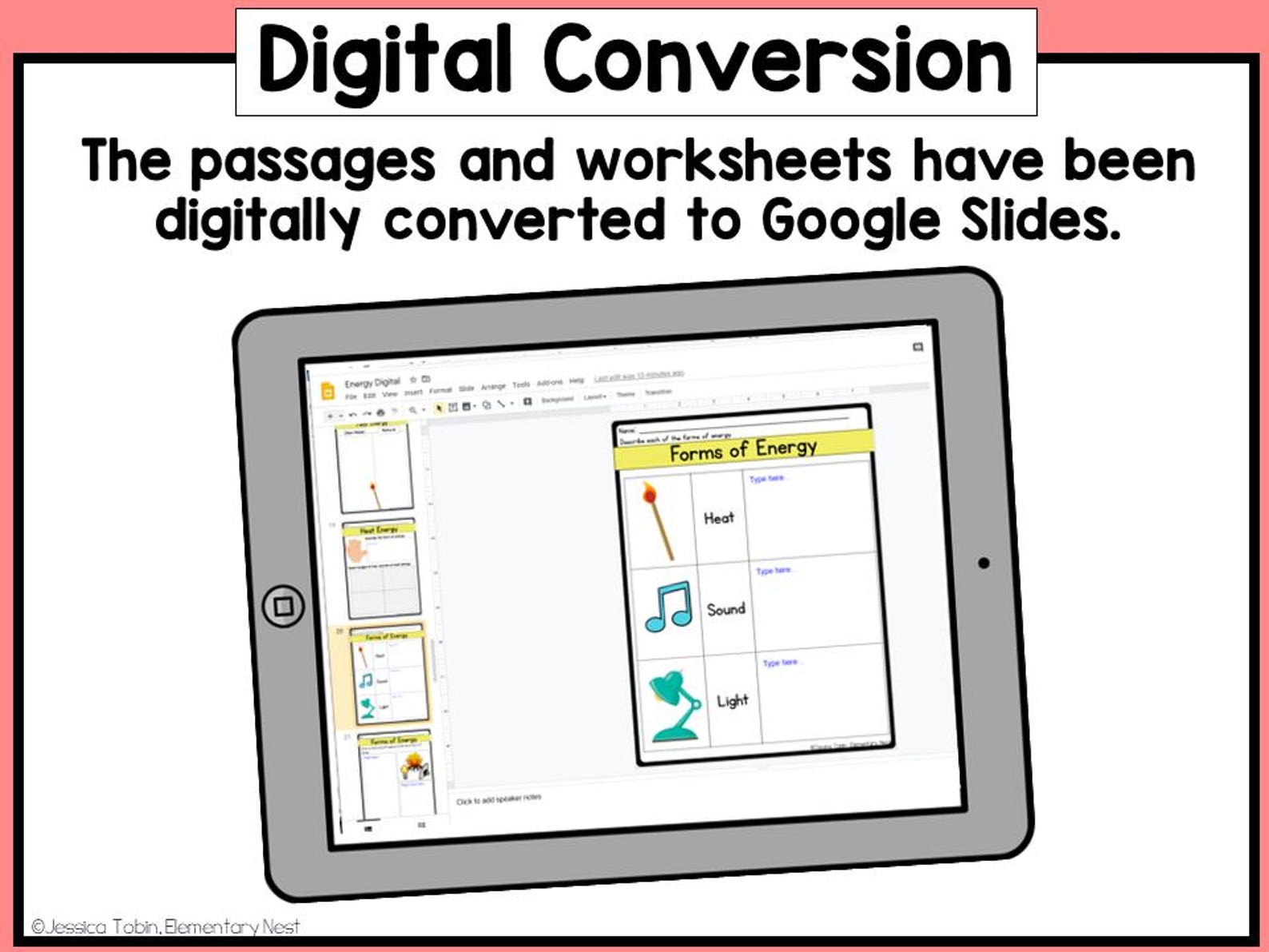 Energy and Forms of Energy Unit - Worksheets for Sound, Light, and Heat ...