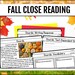 Close Reading Passages Fall Reading Comprehension Fall Nonfiction ...
