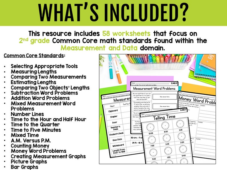 Money Worksheets, Measurement Worksheets, Time Worksheets, 2nd Grade ...