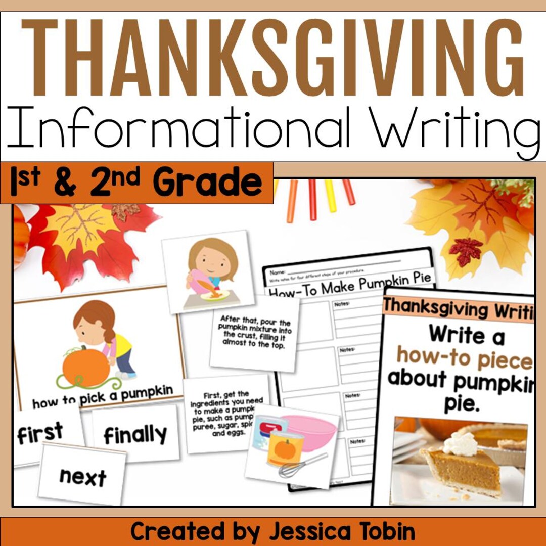 Thanksgiving How to Writing Paper and Prompts for 1st and 2nd ...