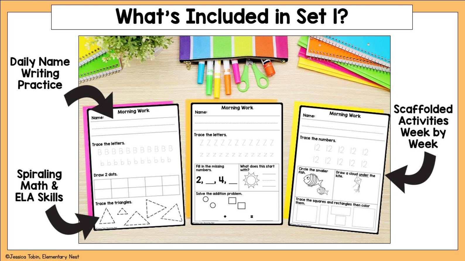 1st Quarter Kindergarten Morning Work Packet, Kinder Morning Work Set 1 ...